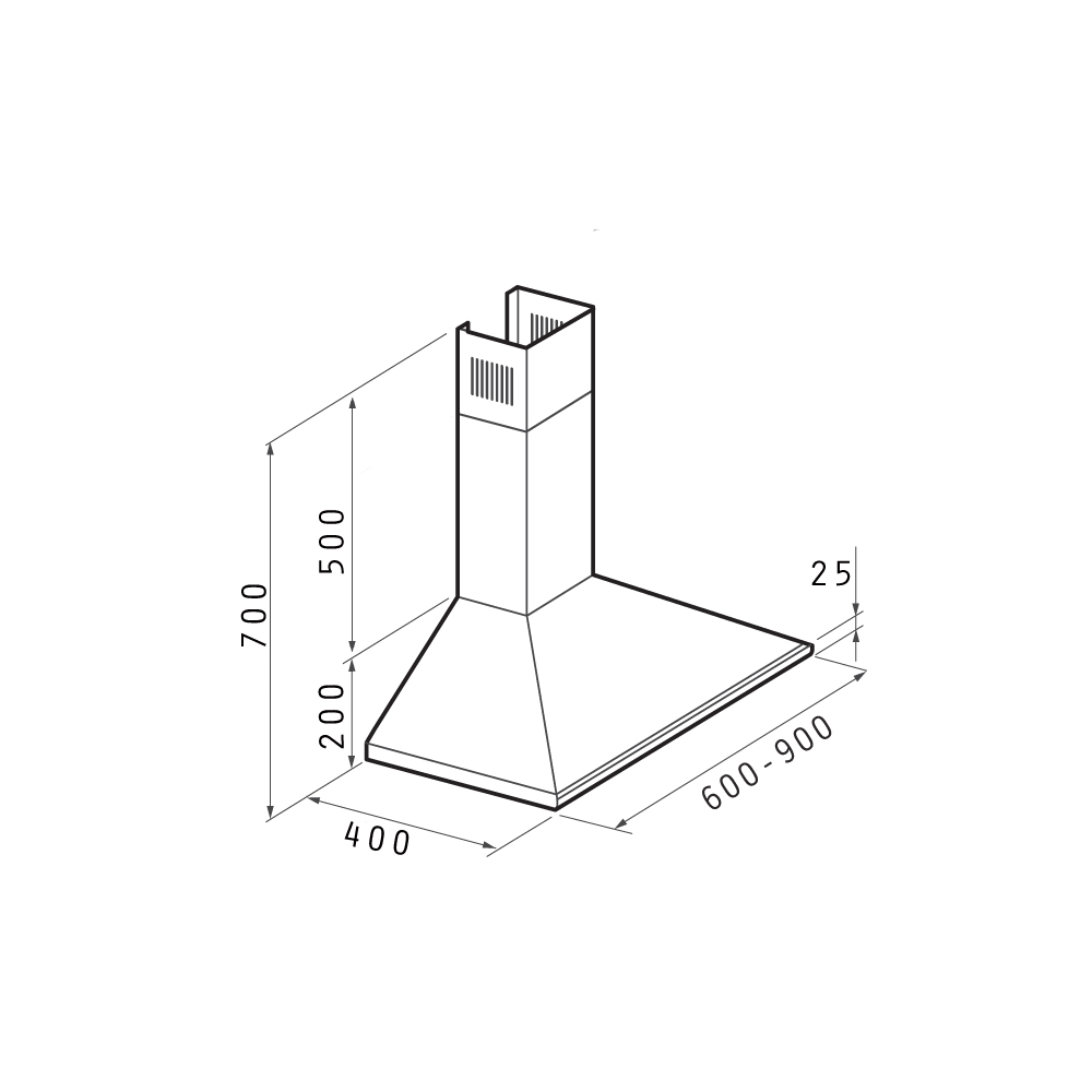 Hota rustica Pyramis Smartline Black SCH8967 90cm