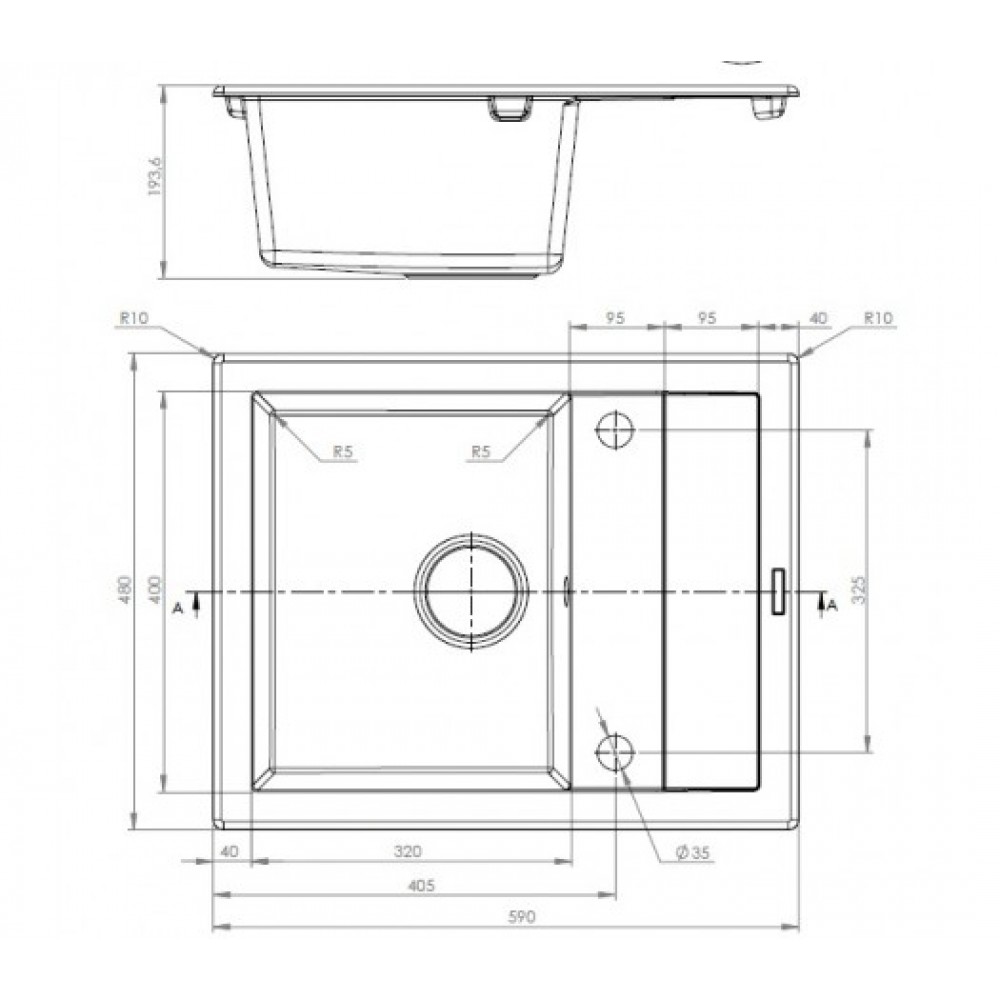 Set Pyramis granit chiuveta bucatarie STUDIO 1B 1D + baterie MINUET Bej