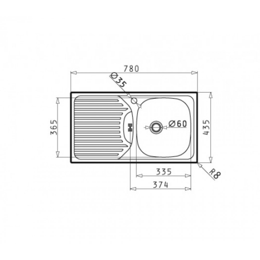 Set Pyramis inox chiuveta bucatarie ET FORK DR LN + baterie ASALIA