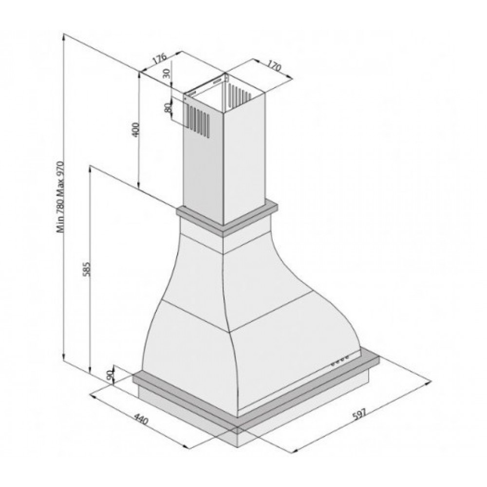 Hota rustica Pyramis CHIMNEY 2238SL 60cm