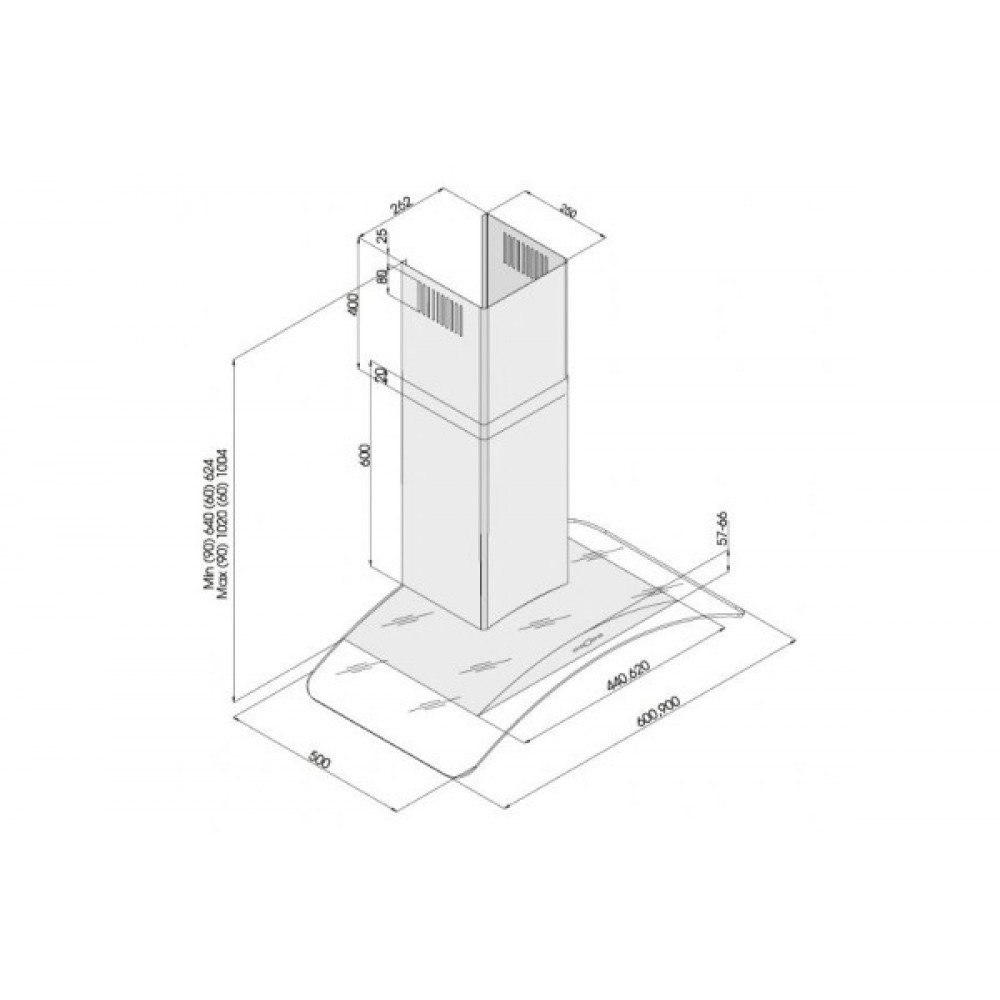 Hota decorativa Pyramis ELEGANT sticla neagra 60cm