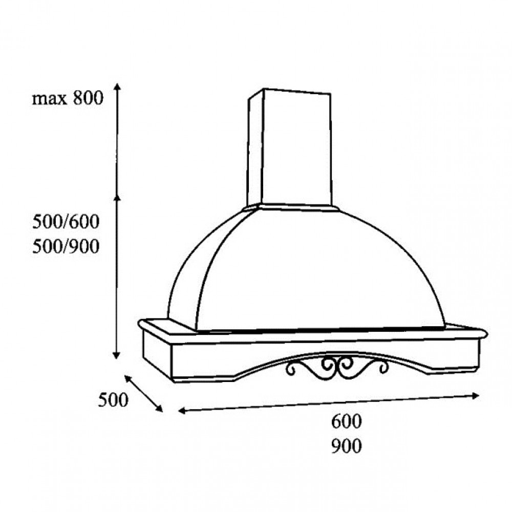 Hota rustica decorativa Studio Casa LOIRA 60 FERRO BATUTO IVORY