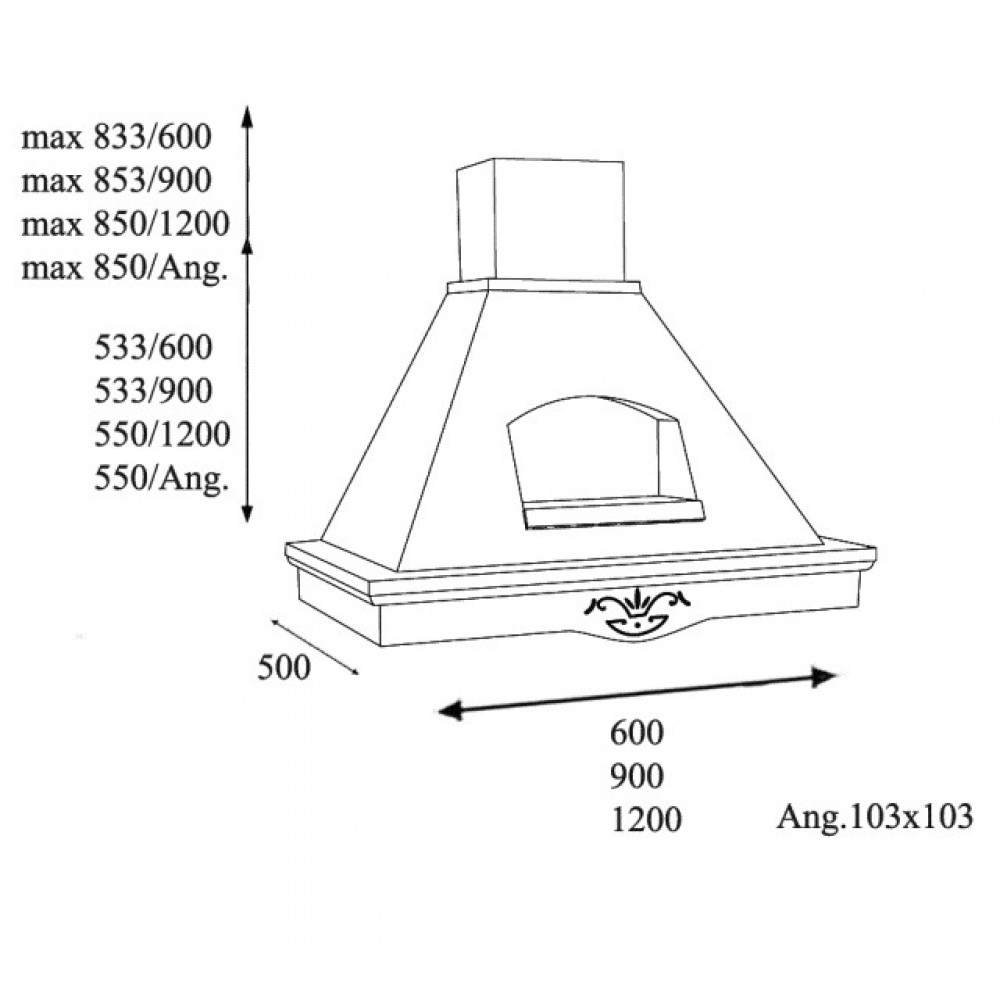 Hota rustica decorativa Studio Casa POSITANO 90 AVORIO DECAPE